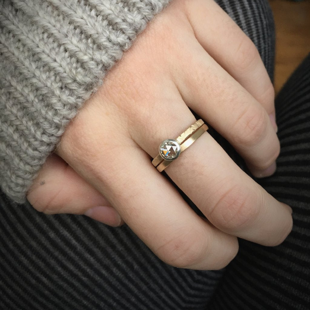 Cascade Solitaire in Rosecut Moissanite – Teagan Wells Studio